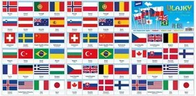 MFP Pexeso Vlajky / 32 dvojic / papír / od 3 let