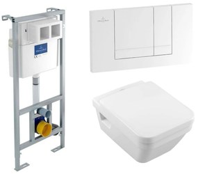 Set combi-Pack sada s prkénkem Villeroy &amp; Boch Architectura 5685HR01, splachovací tlačítko Villeroy &amp; Boch ViConnect 92214368