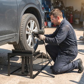 HOMCOM sada 2 hydraulických ramp, nosnost 3 tuny, nastavitelná výška 23–32,5 cm, pro pneumatiky do 23 cm, zvedací rampy pro výměnu oleje do garáže a …