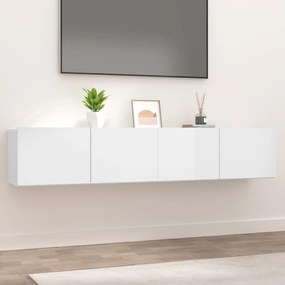 TV skříňky 2 ks lesklé bílé 80 x 30 x 30 cm kompozitní dřevo - Default Title