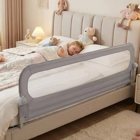 Costway Sada 2 zábran k dětské posteli 198/178 cm, šedá