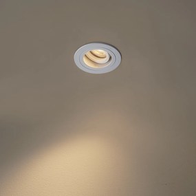 Moderní zapuštěné bodové svítidlo bílé otočné a naklápěcí IP44 - Chuck