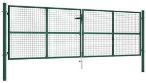 Pletivá zahradní branka ocelová 400 x 125 cm zelená 145749