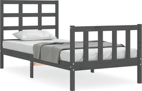 vidaXL Rám postele s čelem 90 x 190 cm masivní dřevo [3192068] Barva: Bílá
