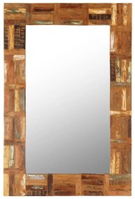 Nástěnné zrcadlo z masivního recyklovaného dřeva 60 x 90 cm - Default Title