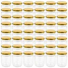 vidaXL Zavařovací sklenice se zlatými víčky 48 ks 230 ml