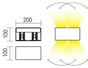 Redo 90303-LED Venkovní nástěnné svítidlo VARY 4xLED/5W/230V 4000K IP54 antracit