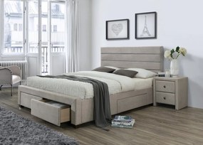 Čalouněná postel Kayla 160x200 dvoulůžko béžové