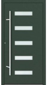 Hliníkové vchodové dveře FM Turen Premium P90 M11 zelená RAL6009 Orientace dveří: Levé, otevírání dovnitř, Standardní rozměr dveří včetně rámu: 100 cm x 200 cm - vnější rozměr rámu