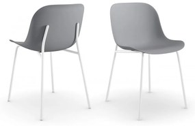 Danish style Židle Filuet (SET 2ks), šedá/bílá