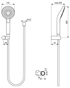 Ideal Standard Idealrain EVO - Sprchový set - 3jet, Chrom, B2404AA