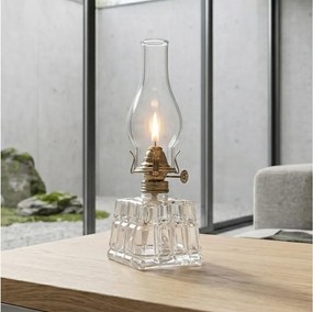 BRILAGI - Petrolejová lampa MERLIN čirá/zlatá/patina