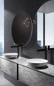 F-Design Zaffiro, vysoká umyvadlová baterie, černá matně-růžové zlato, FD1-ZFR-2L-25