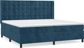 Box spring postel s matrací tmavě modrá 200x200 cm samet 3132943