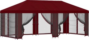 Zahradní altán se stěnami 6 x 3 m Vínová Polyester a ocel 3376029