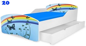 Dětská postel Adam small rainbow vzor 20 140x70 cm
