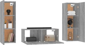 3dílný set TV skříněk šedý sonoma kompozitní dřevo 3120234