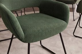 Designová jídelní židle Derrick zelený manšestr