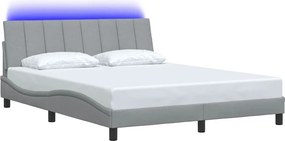 Rám postele bez matrace Hanko světle šedý 160 x 200 cm textil 3310468