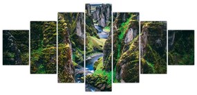 Obraz - Řeka ve skalnatém údolí (210x100 cm)