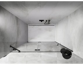 Mexen, Mexen Lunar levé otočné sprchové dveře 135 cm, transparentní, pistolový kov - 834-135-000-95-00-L