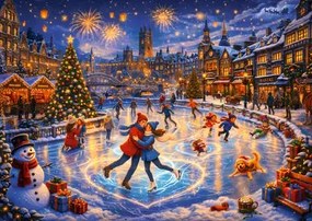 TREFL Puzzle USA Collection: Sváteční bruslení / 2000 dílků / 96 x 68