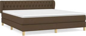 Box spring postel s matrací tmavě hnědá 180x200 cm textil 3127064