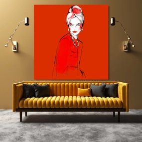 Gario Obraz na plátně Portrét červené ženy - Irina Sadykova Rozměry: 30 x 30 cm