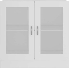 vidaXL Prosklená skříň 82,5 x 30,5 x 80 cm dřevotříska [802741] Barva: bílá s vysokým leskem