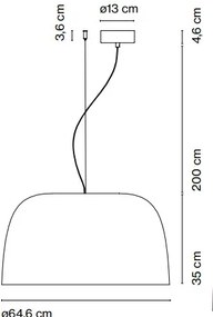 Marset A681-268 Djembé 65.35, bílé závěsné svítidlo, 28,5W LED 2700K stmívatené, prům. 64,6cm