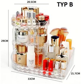 Velké otočné organizéry na kosmetiku Varianta: TYP B, transparentní