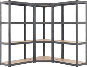 Juskys Sada tří kovových regálů Corner a Easy Barva: šedá
