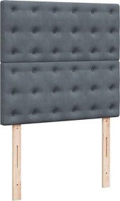 Box spring postel s matrací tmavě šedá 80 x 200 cm samet 3292203