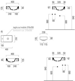 Sapho, NUBES keramické umyvadlo 40x23 cm, bílá ExtraGlaze
