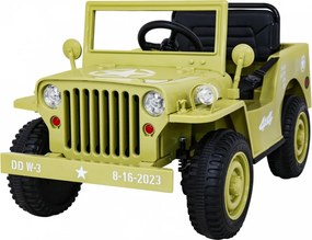 Ramiz Retro vojenské auto pro děti béžové + pohon 4x4