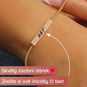 Ahome Ahome CZ Elegantní rosegold náramek - S vlastním textem YR_900