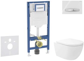 Geberit Duofix - Set předstěnové instalace, klozetu Oudee Vortex a sedátka softclose, tlačítko Sigma50, chrom/alpská bílá SANI11CA3177B
