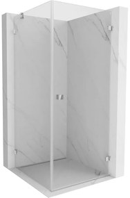 Mexen Lunar-B, pravostranný výklopný sprchový kout 70 x 70 cm, 8mm čiré sklo, chromový profil, 832-070-070-01-00-P