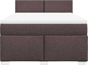 Box spring postel s matrací tmavě hnědá 140x190 cm textil 3285879