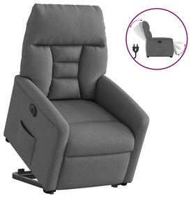 Elektrické zvedací polohovací křeslo tmavě šedé textil 3303053