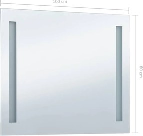 Koupelnové nástěnné zrcadlo s LED osvětlením 100 x 60 cm 144707