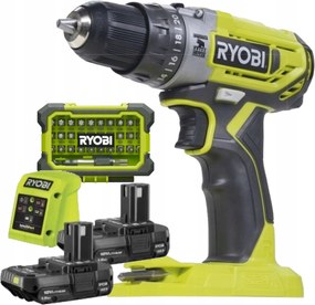 Ryobi aku vrtačka 18v 2x1.5ah Nabíječka sada bitů 32 ks