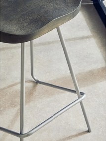 Barová stolička z jilmového dřeva ve stříbrné barvě/v přírodní barvě (výška sedáku 78 cm) District – Premier Housewares