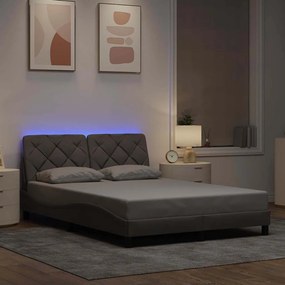 Rám postele s LED bez matrace Taupe 120x200 cm Látka