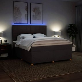 Box spring postel s matrací tmavě hnědá 180x200 cm textil 3293662
