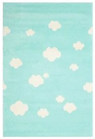 Dětský kusový koberec KIDDY Mráčky modrý tyrkysový Rozměr: 100x150 cm
