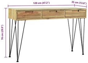 vidaXL Marketos Odkládací stolek, masivní teak, 120x35x76 cm