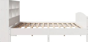 Postel s knihovnou bez matrace bílá 180x200 cm masivní borovice 3323096