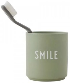 DESIGN LETTERS Porcelánový hrneček Smile 300 ml, zelená barva, porcelán