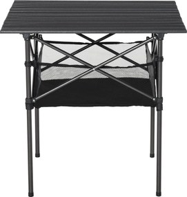 Folding Aluminum Camping Table Outsunny - Skladací stůl s mřížkovou taškou, přenosný piknikový stůl na kempování, zahradní party a balkon, černý 70 x